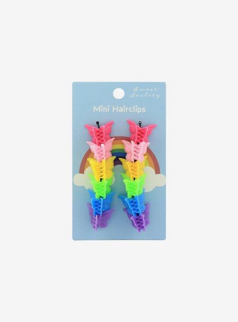 Sweet Society Rainbow Butterfly Hair Clip Set Hot Topic