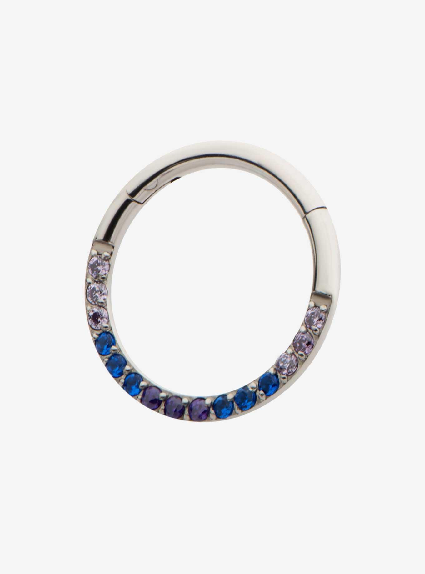 Steel Purple Gem Hinged Clicker | Hot Topic