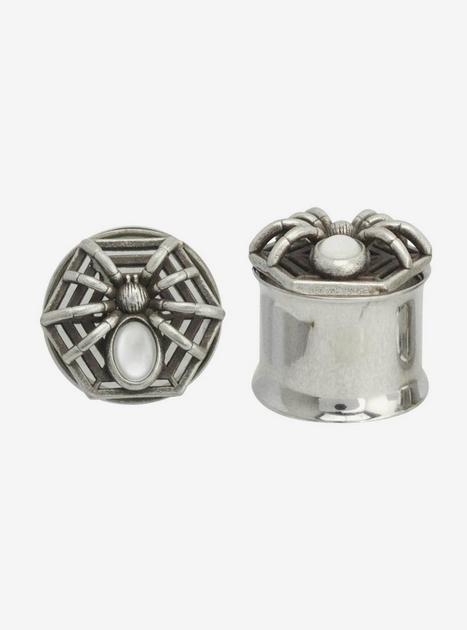 Steel Silver Spider Plug 2 Pack | Hot Topic