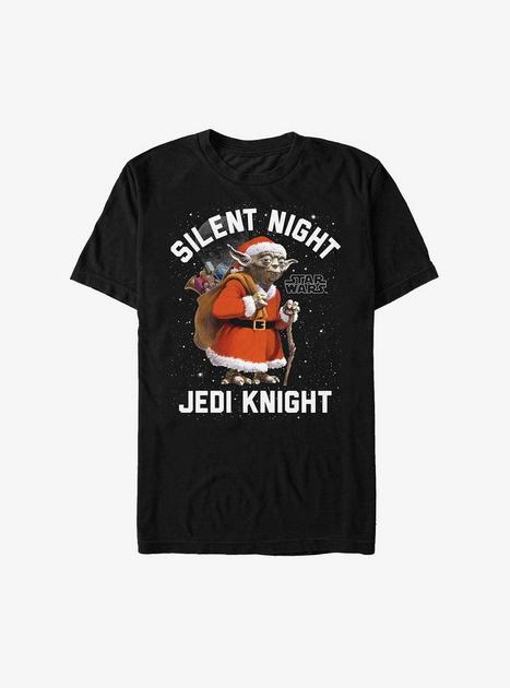 Star Wars Santa Yoda Silent Night Jedi Knight T-Shirt - BLACK | BoxLunch