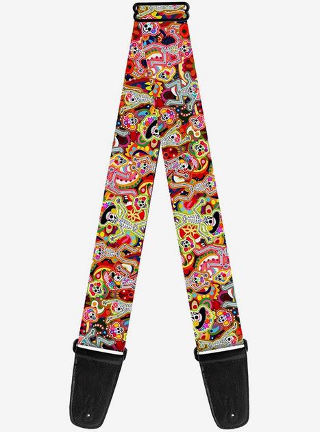 Dancing Catrinas Collage Multi Color Guitar Strap | Hot Topic