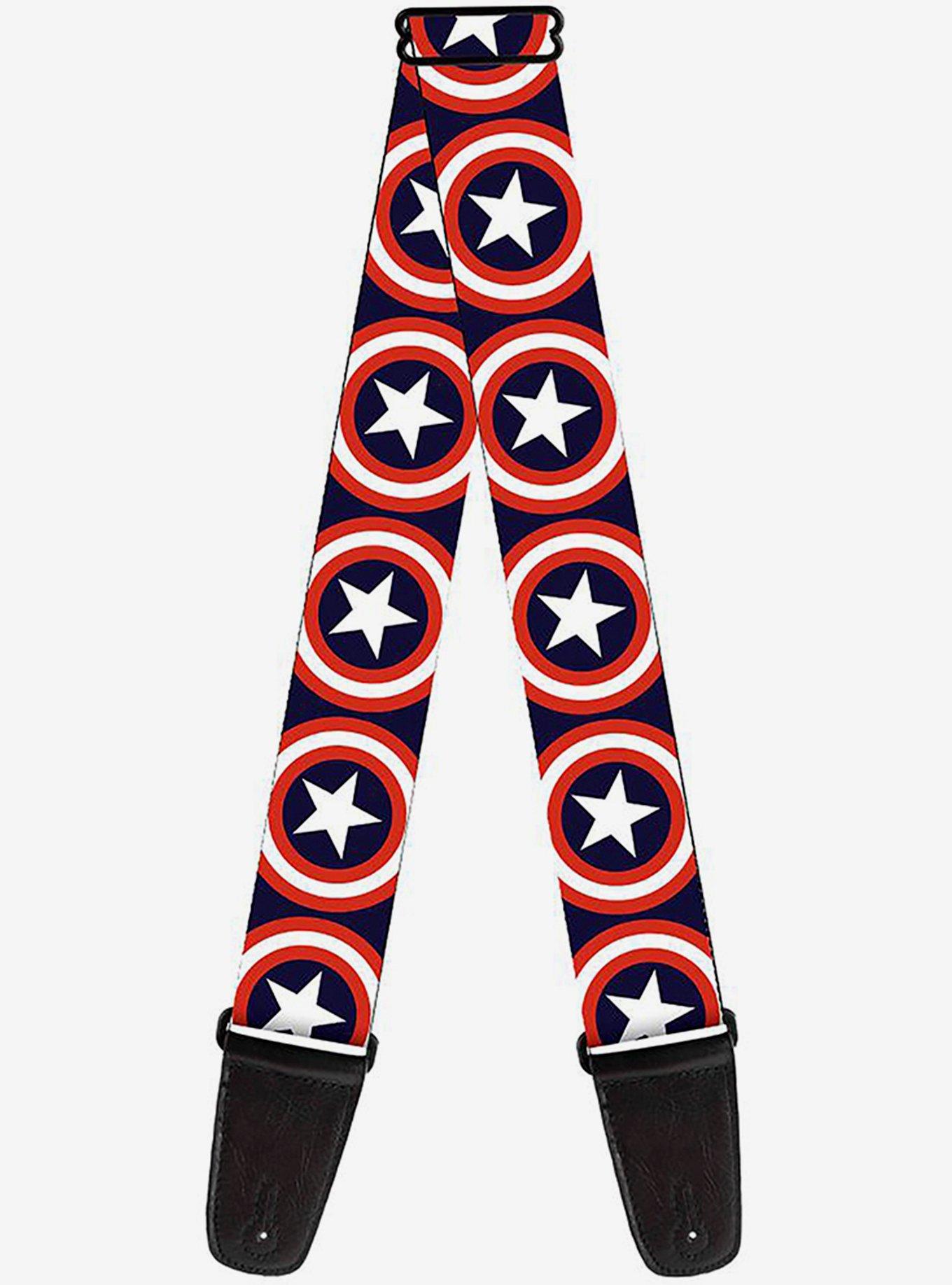 Marvel Captain America Shield Repeat Guitar Strap | Hot Topic