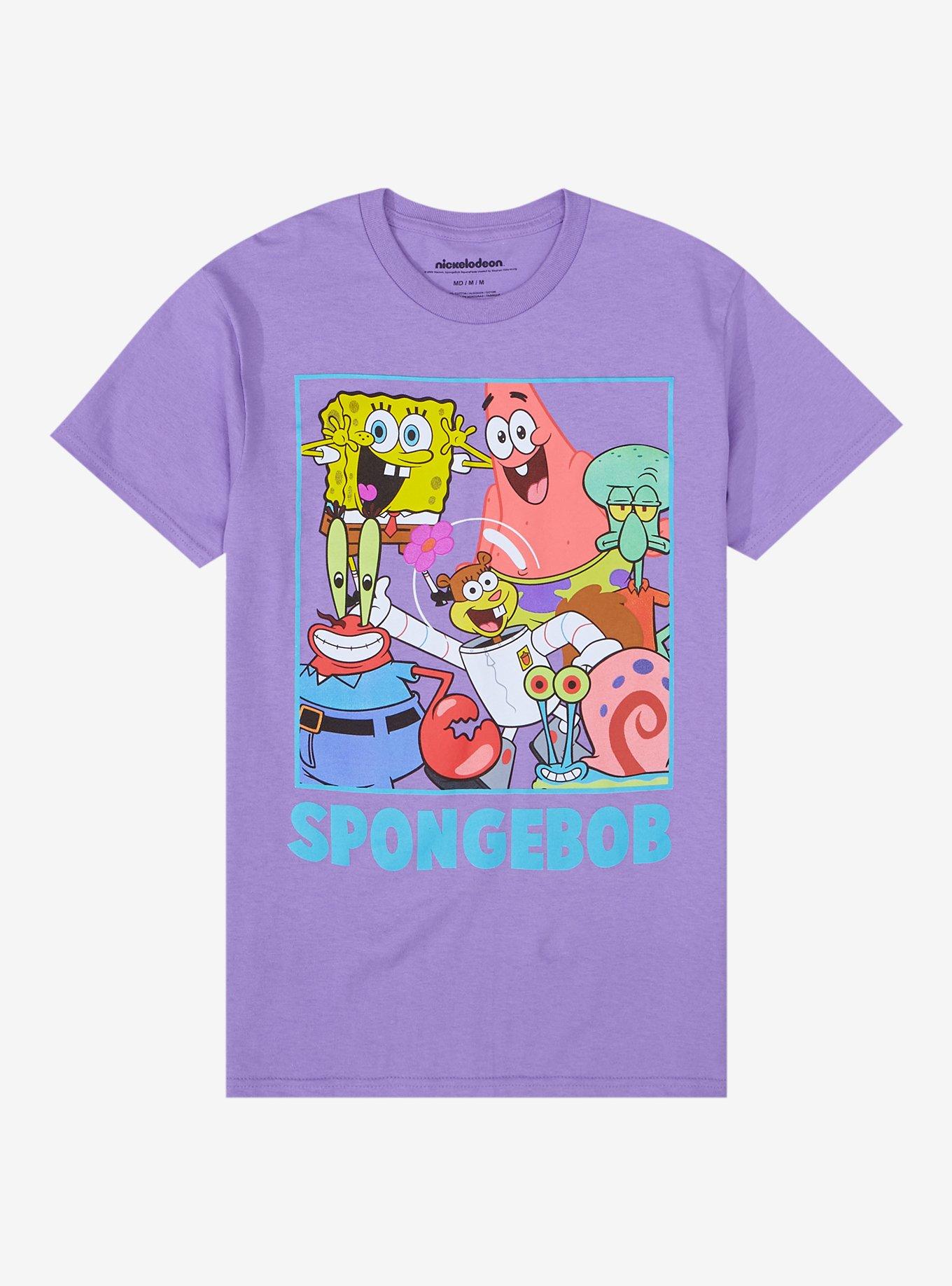 SpongeBob SquarePants Characters Pastel Boyfriend Fit Girls T-Shirt ...