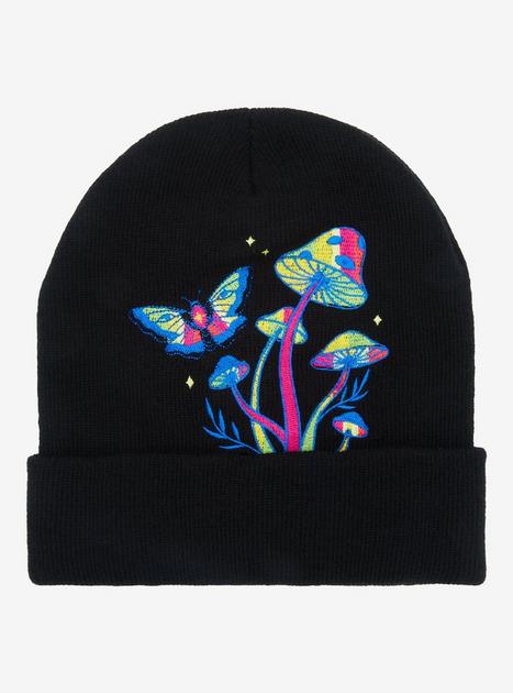 Neon Mushrooms Embroidered Beanie | Hot Topic