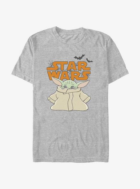 Star Wars The Mandalorian Scared Grogu Logo T-Shirt - GREY | Hot Topic