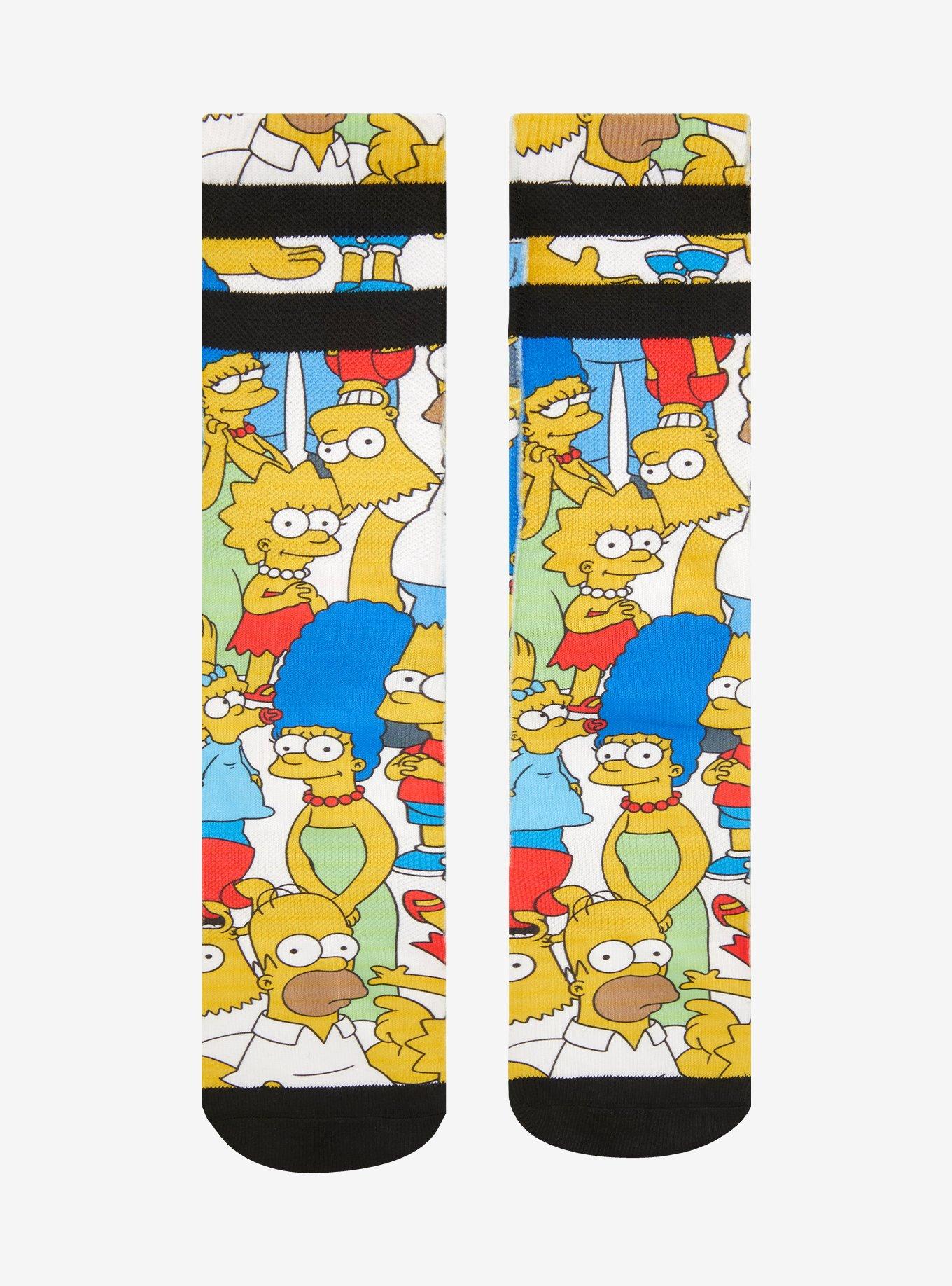 The Simpsons Characters Collage Crew Socks | Hot Topic