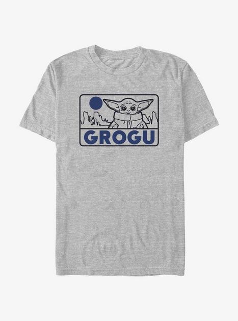 Star Wars The Mandalorian Grogu Badge T-Shirt - GREY | Hot Topic