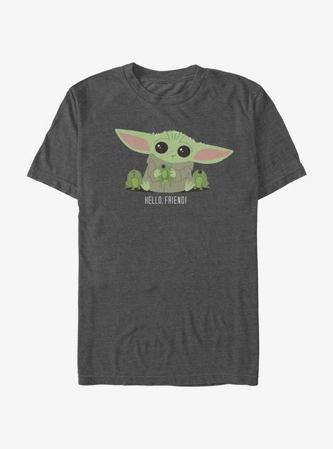 Star Wars The Mandalorian Hello Friend Grogu T-Shirt - GREY | Hot Topic