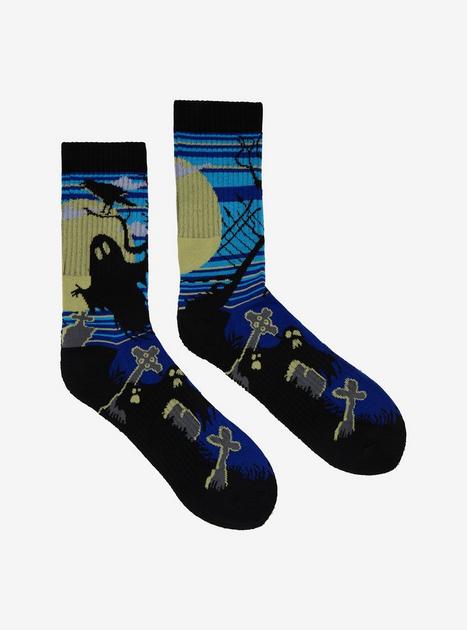 Dark Graveyard Scene Crew Socks | Hot Topic