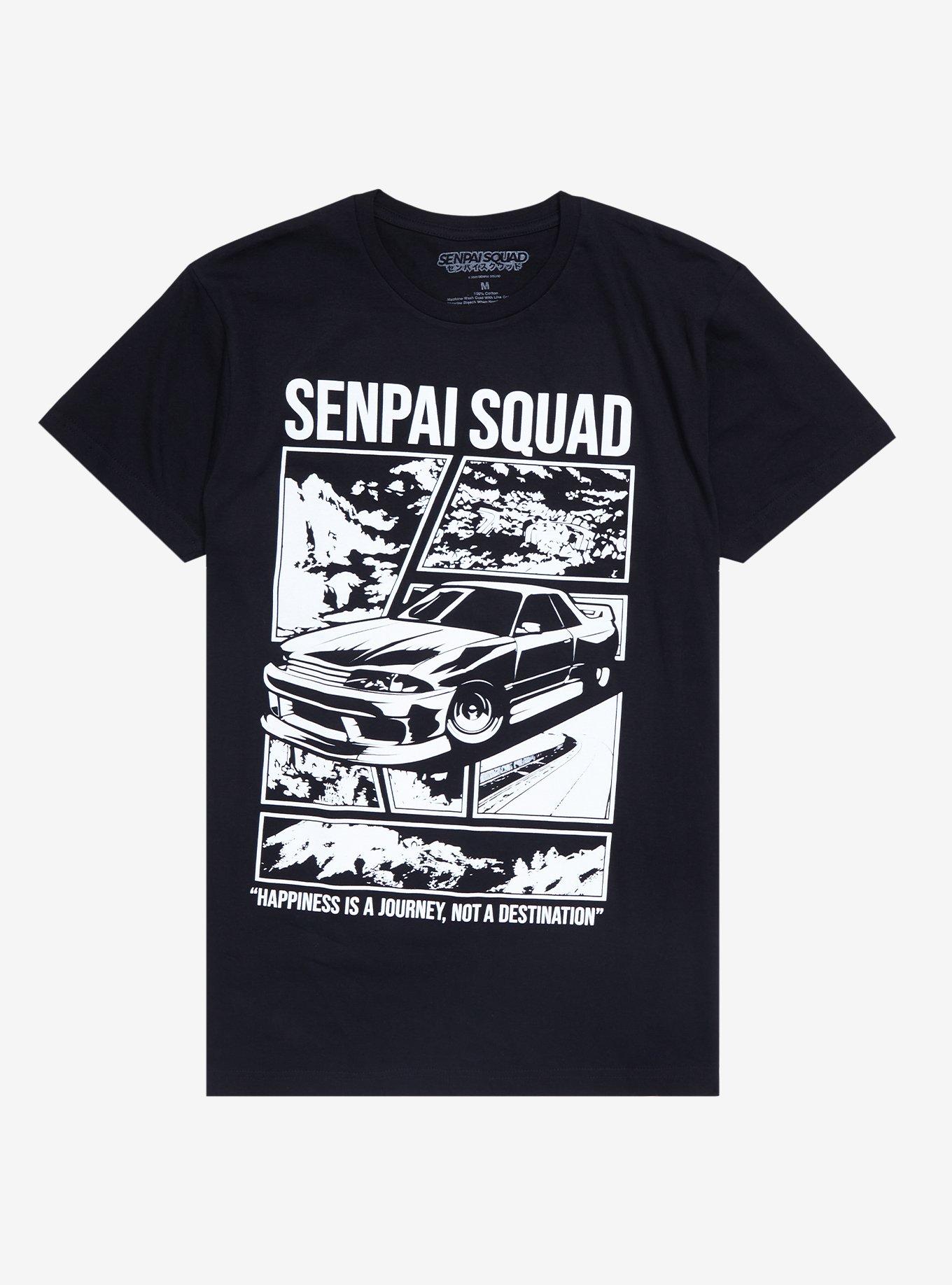 Senpai Squad Racing Monochrome Panel T-Shirt | Hot Topic