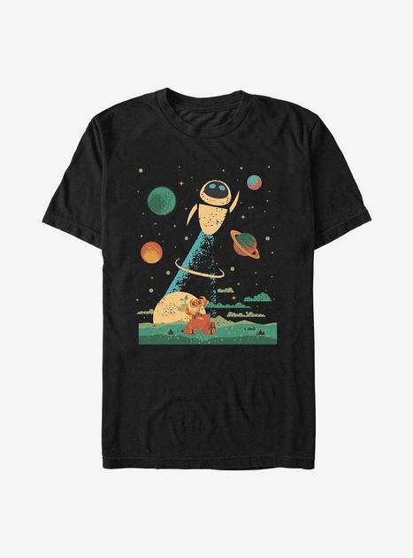 Disney Pixar Wall-E Eve and Wall-E Space Poster T-Shirt - BLACK | Hot Topic