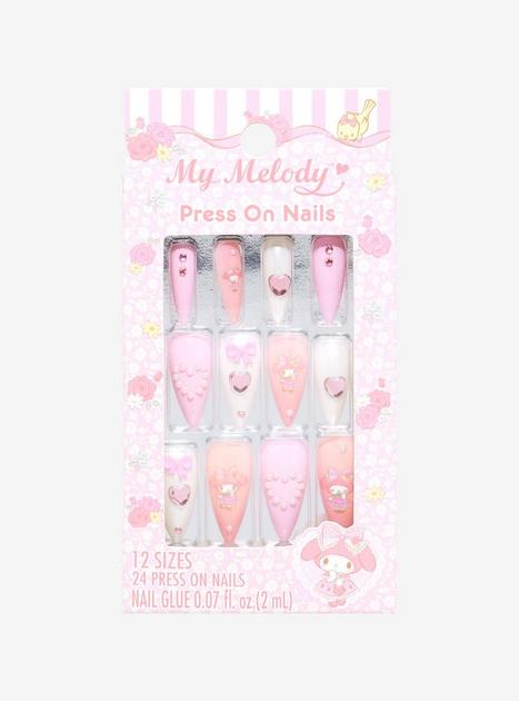 Sweet Society Pink Jeweled Faux Nail Set | Hot Topic
