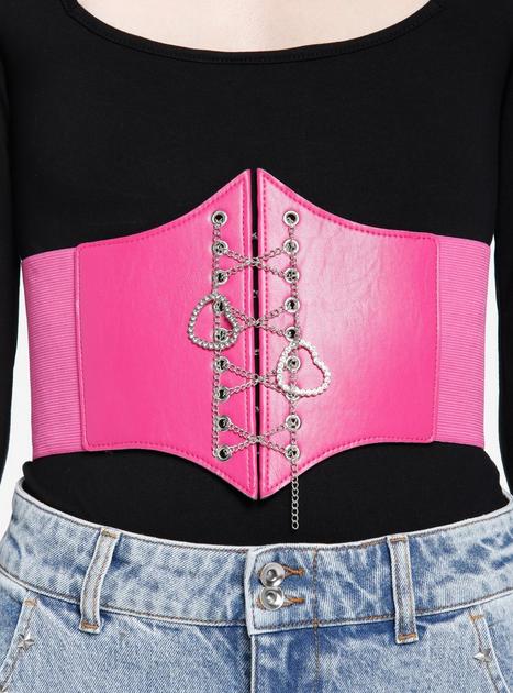 Hot Pink Heart Bling Corset | Hot Topic