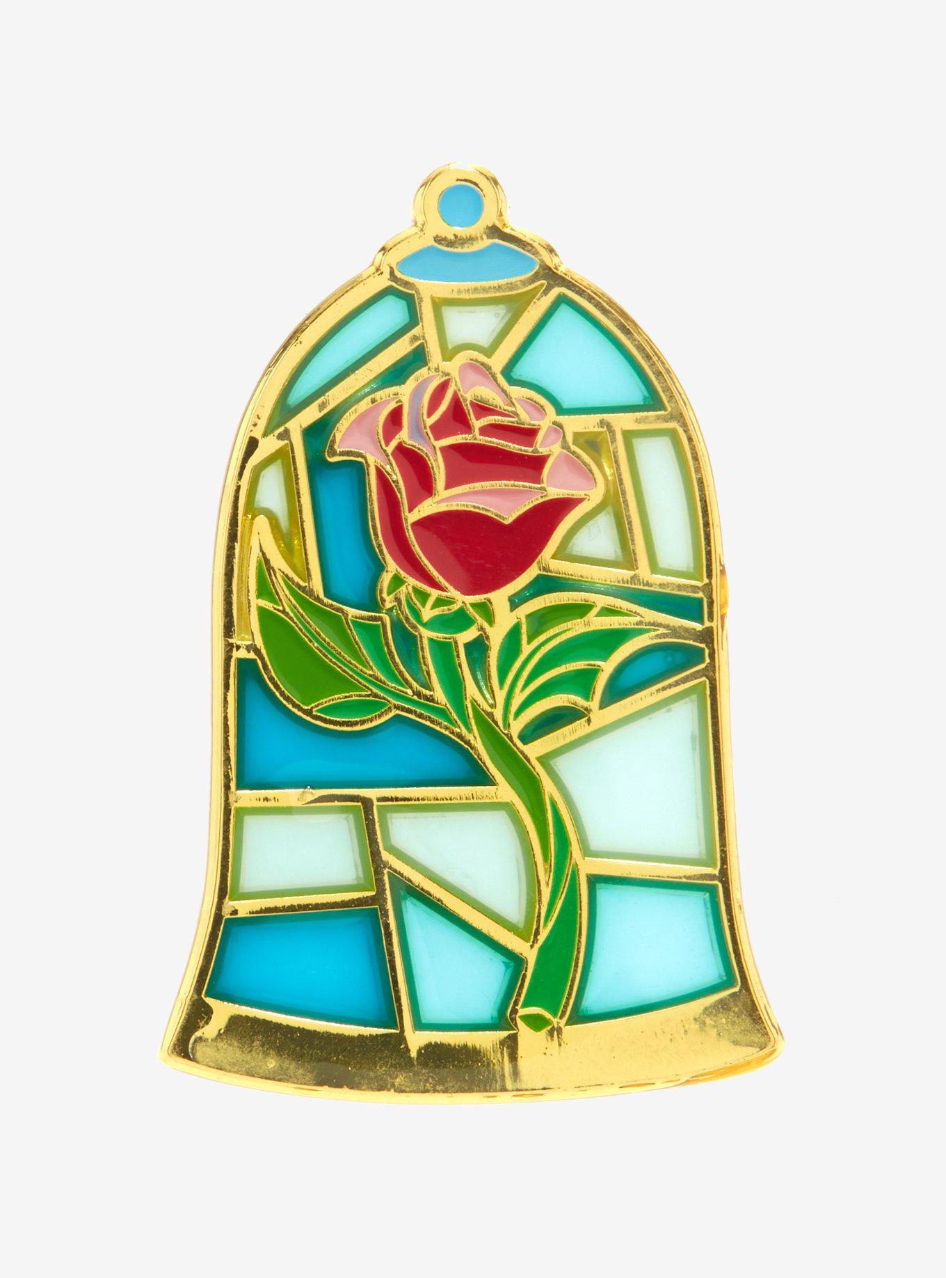 Disney Beauty And The Beast Mosaic Rose Enamel Pin | Hot Topic