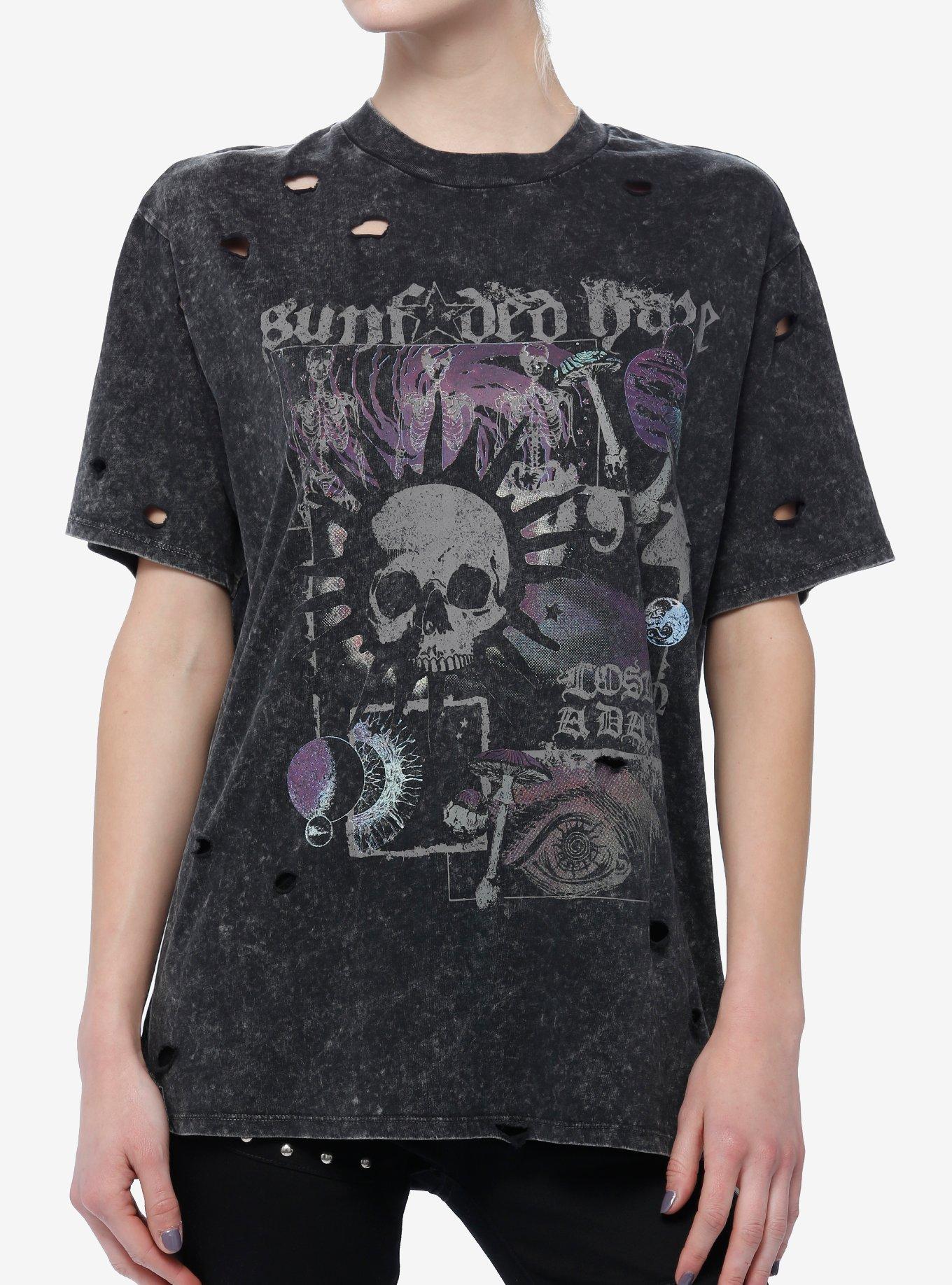 Social Collision Skull Collage Distressed Girls T-Shirt | Hot Topic