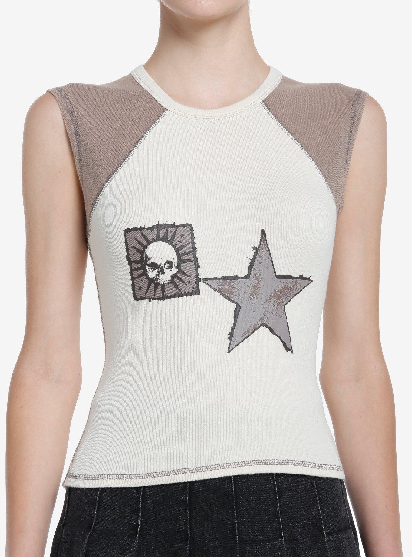 Skull Star Tan Raglan Girls Tank Top | Hot Topic