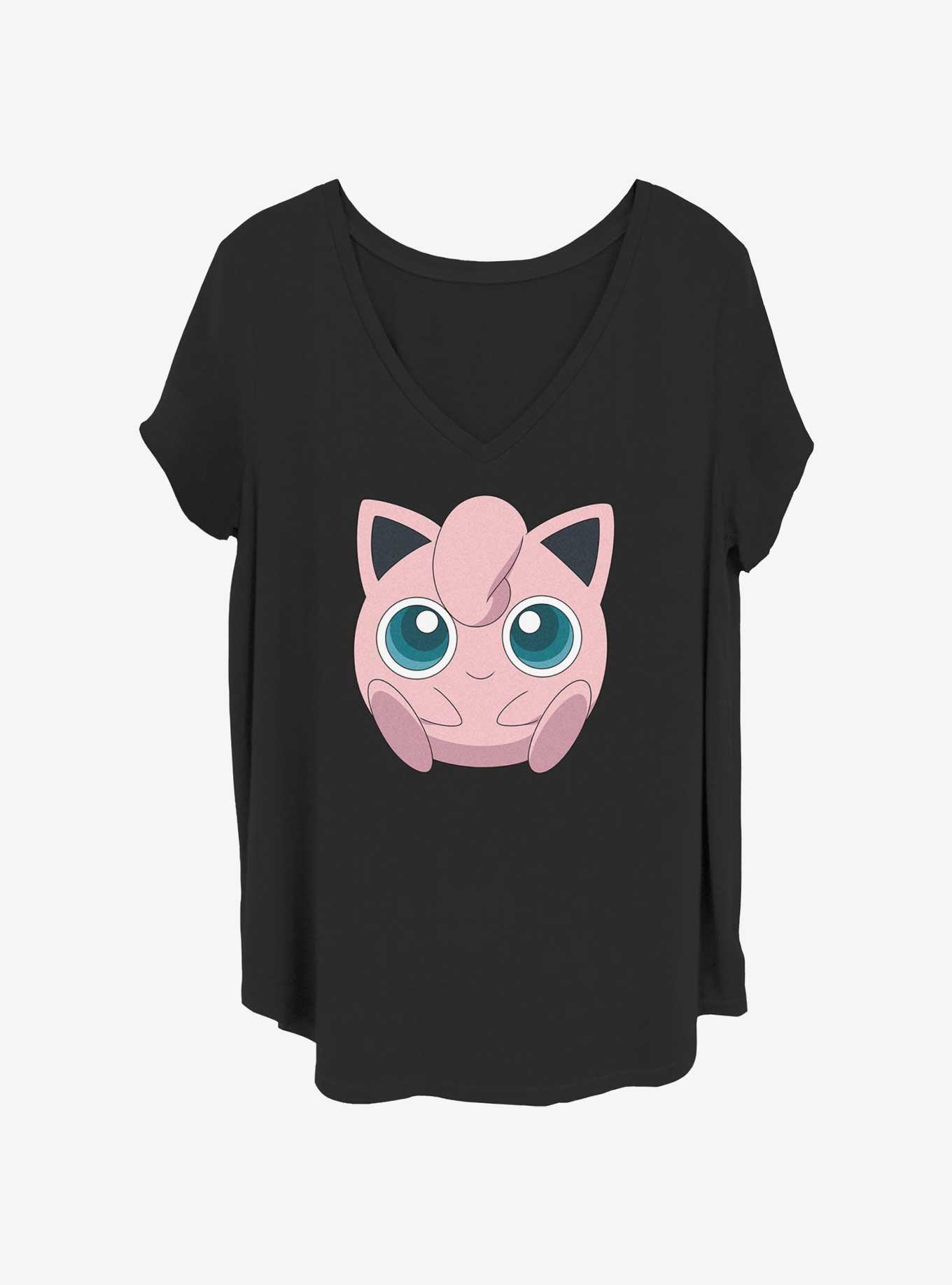 Pokemon Jigglypuff Face Girls T-Shirt Plus Size - BLACK | Hot Topic