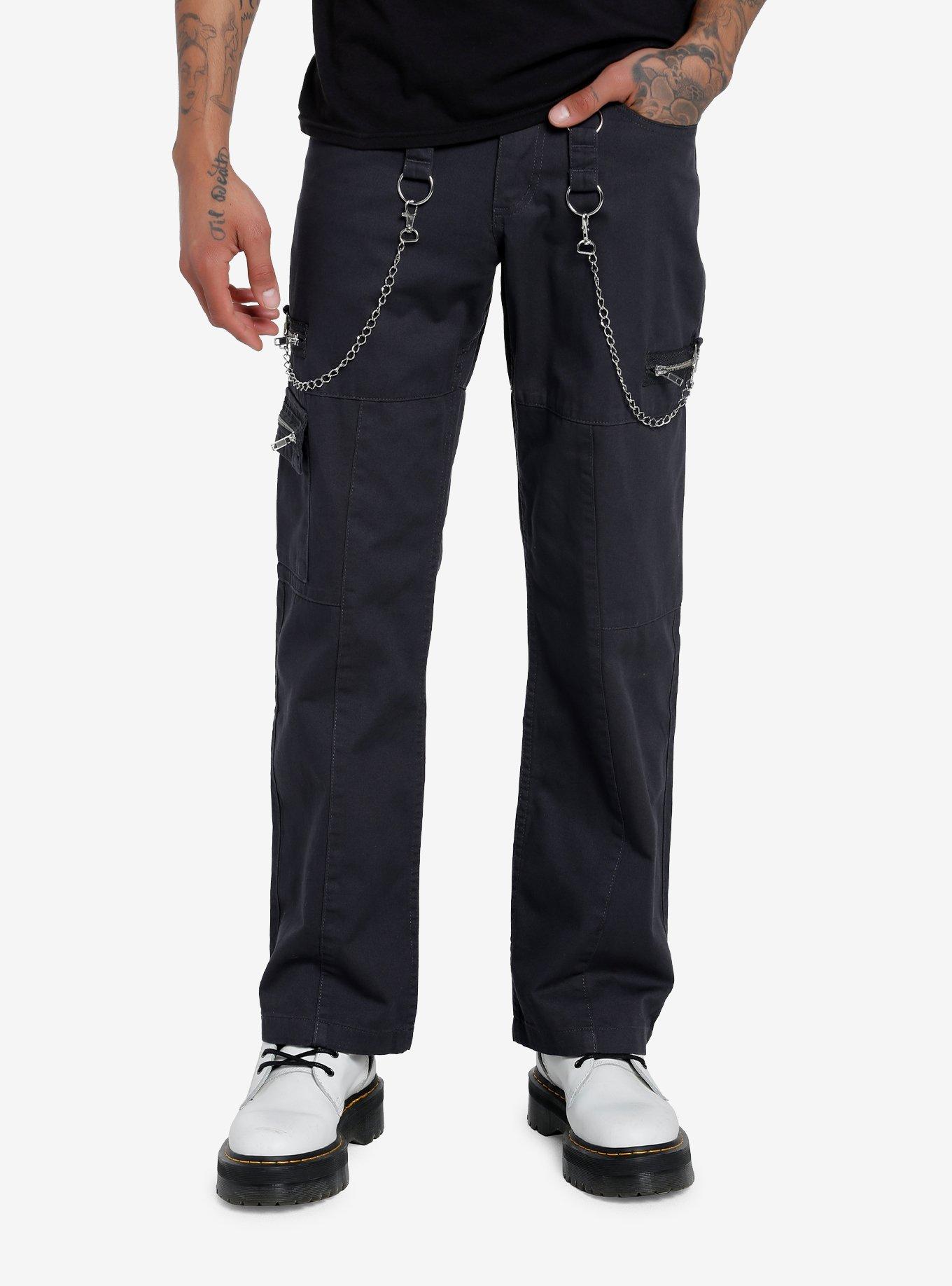 Grey Cargo Straight Leg Pants | Hot Topic