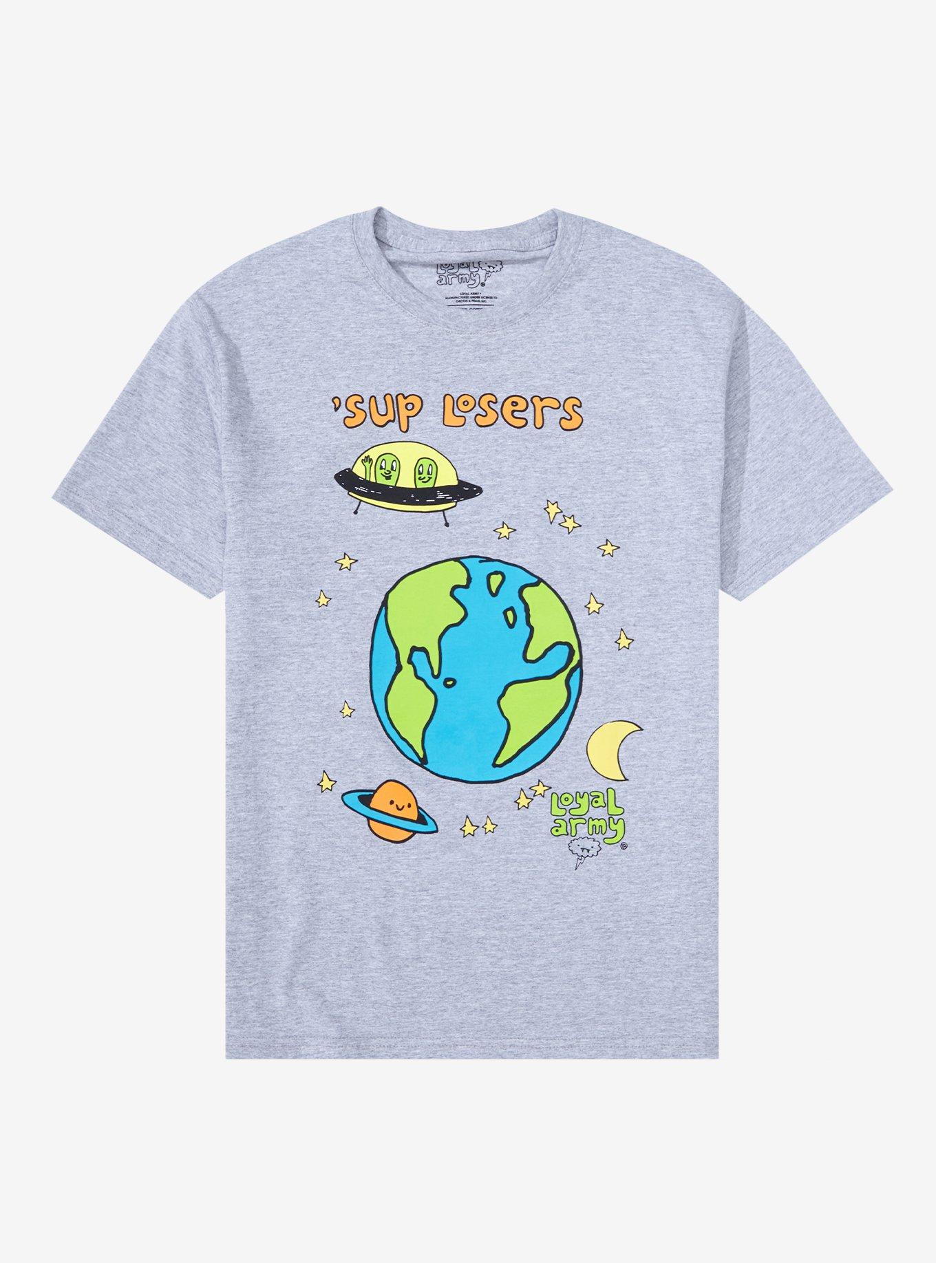 Loyal Army Sup Losers Aliens Boyfriend Fit Girls T-Shirt | Hot Topic