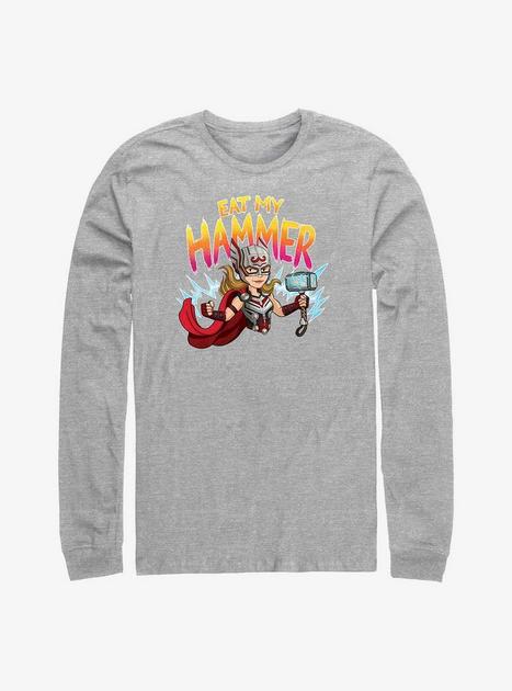 Marvel Thor: Love and Thunder Mighty Thor Eat My Hammer Long-Sleeve T ...