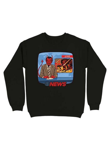 Breaking News Sweatshirt By Steven Rhodes - BLACK | Hot Topic