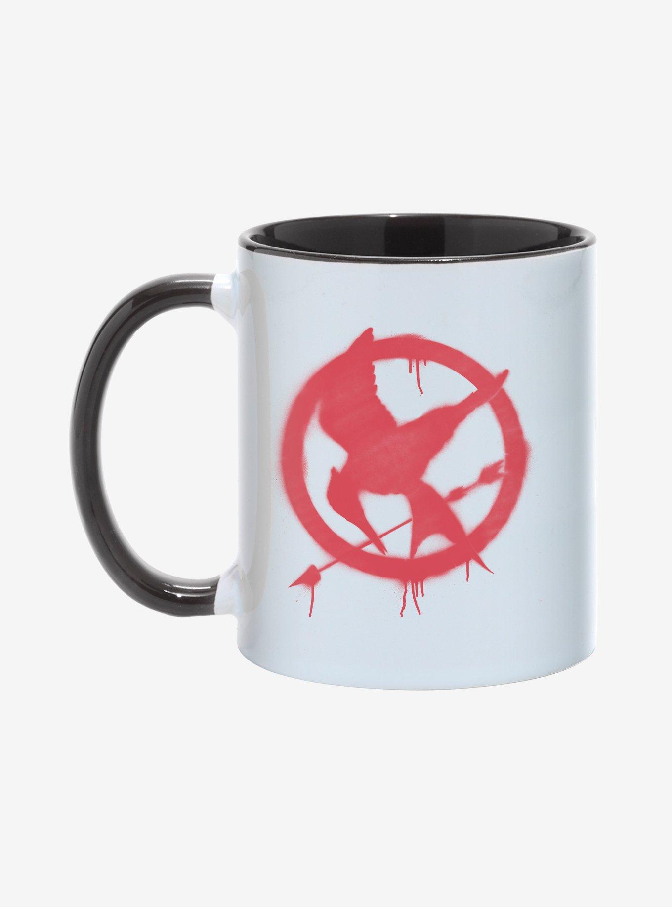 Hunger Games Spray Paint Mockingjay Symbol Mug - BLACK | Hot Topic