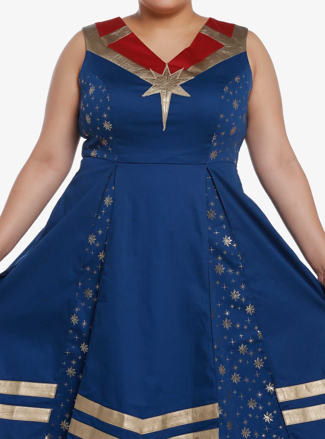Her Universe Marvel The Marvels Captain Marvel Retro Dress Her Universe ...