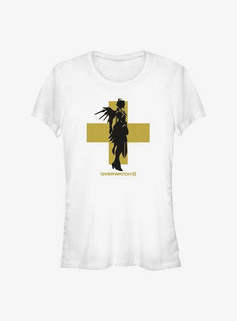 Overwatch 2 Mercy Silhouette Girls T-Shirt - WHITE | Hot Topic