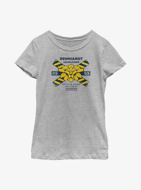 Overwatch 2 Reinhardt Demolitions Youth Girls T-Shirt - GREY | BoxLunch