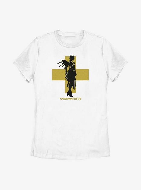 Overwatch 2 Mercy Silhouette Womens T-Shirt - WHITE | BoxLunch