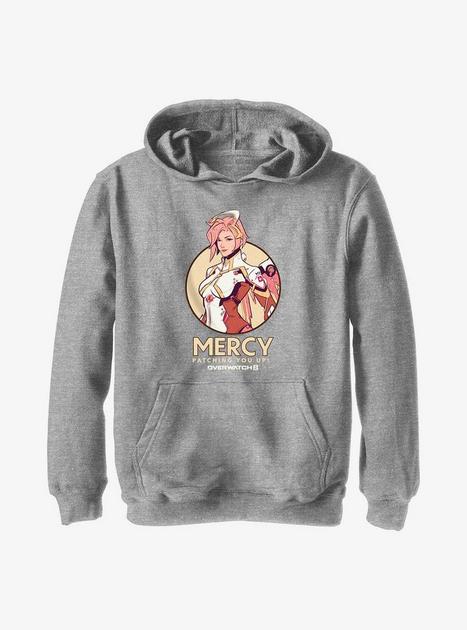 Overwatch 2 Mercy Patching You Up Youth Hoodie - GREY | BoxLunch
