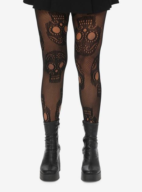 Black Sugar Skull Fishnet Tights | Hot Topic