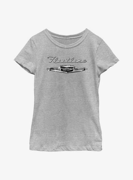 General Motors Chevy Fleetline Logo Youth Girls T-Shirt - GREY | BoxLunch