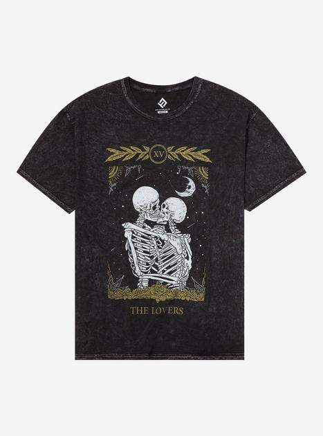 Skeleton Lovers Mineral Wash T-Shirt | Hot Topic