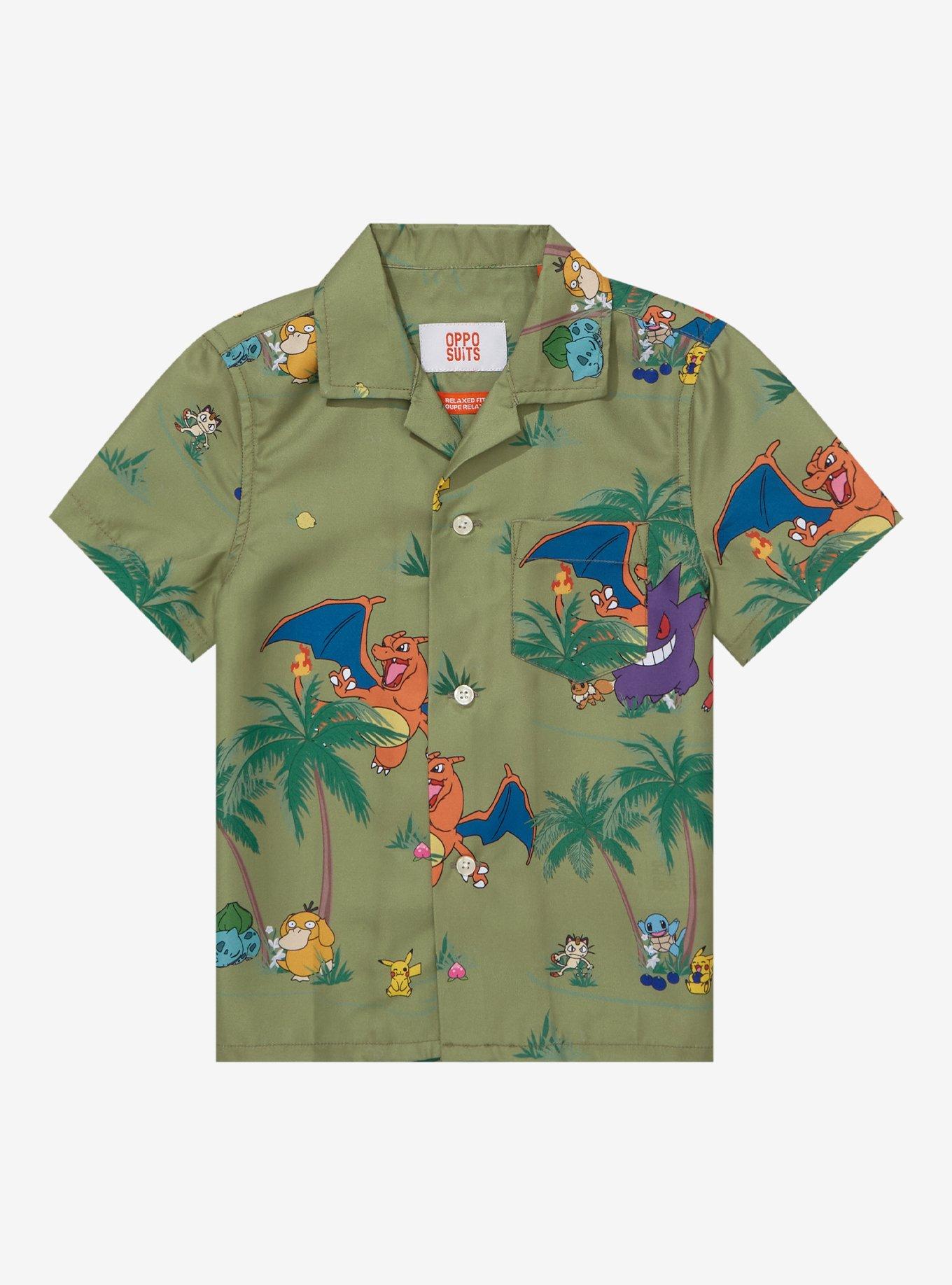 OppoSuits Pokemon Tropical Allover Print Toddler Woven Button-Up ...