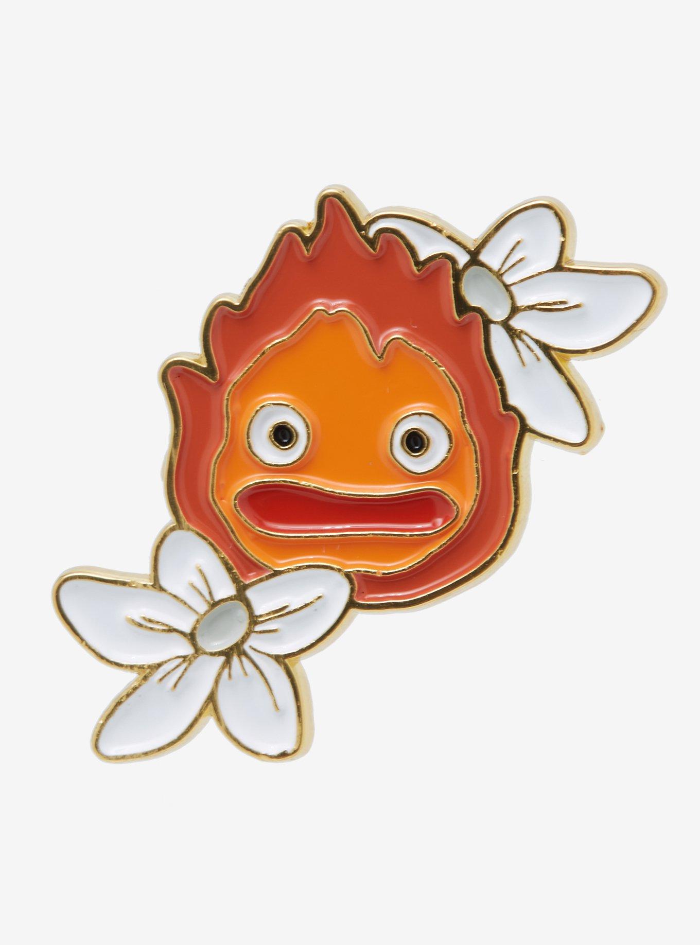 Studio Ghibli Howl's Moving Castle Calcifer Floral Enamel Pin ...