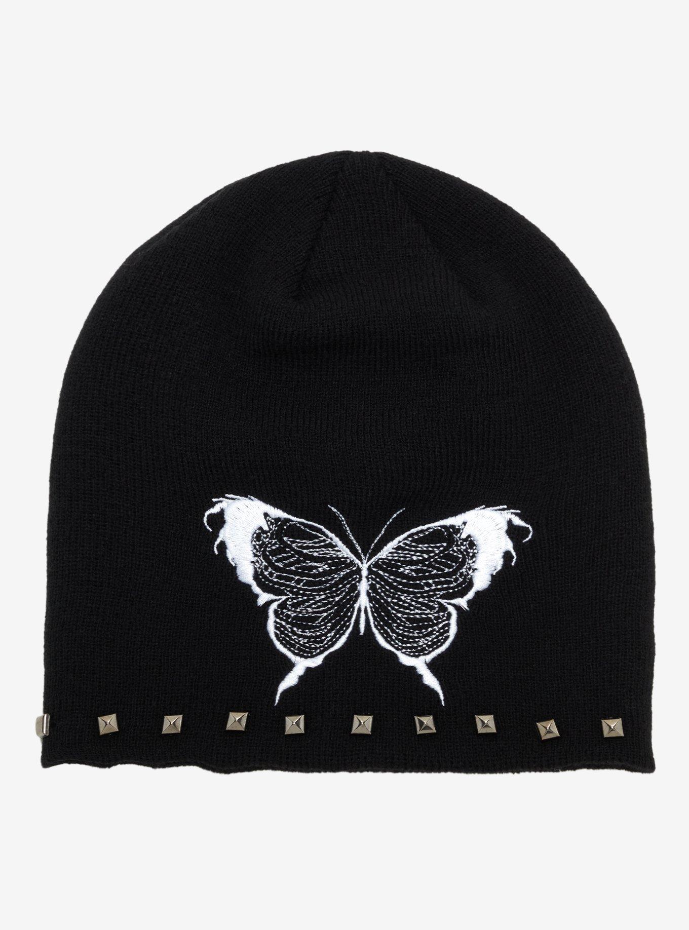 Butterfly Skeleton Studded Beanie | Hot Topic