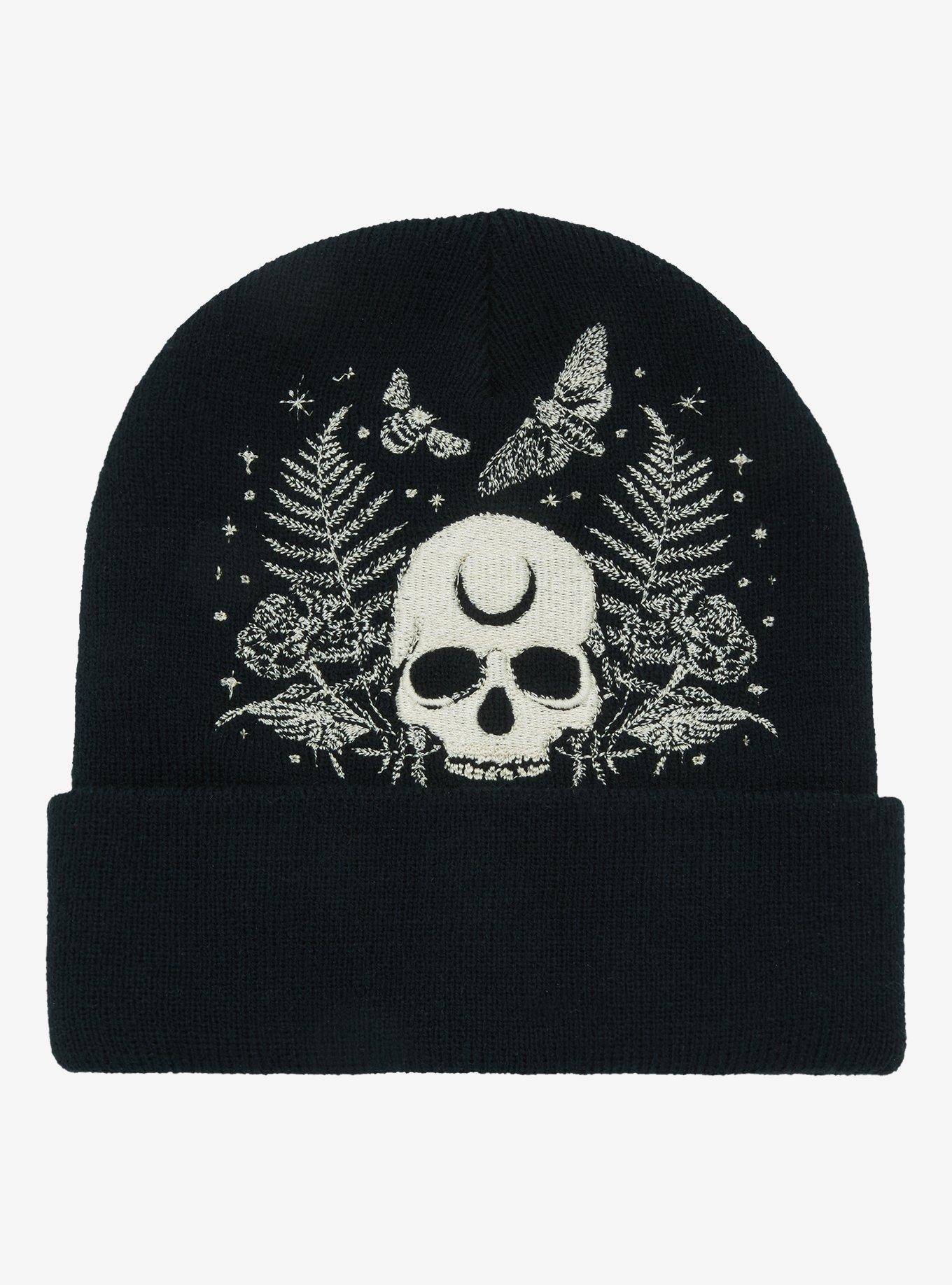 Skull Celestial Embroidered Beanie | Hot Topic