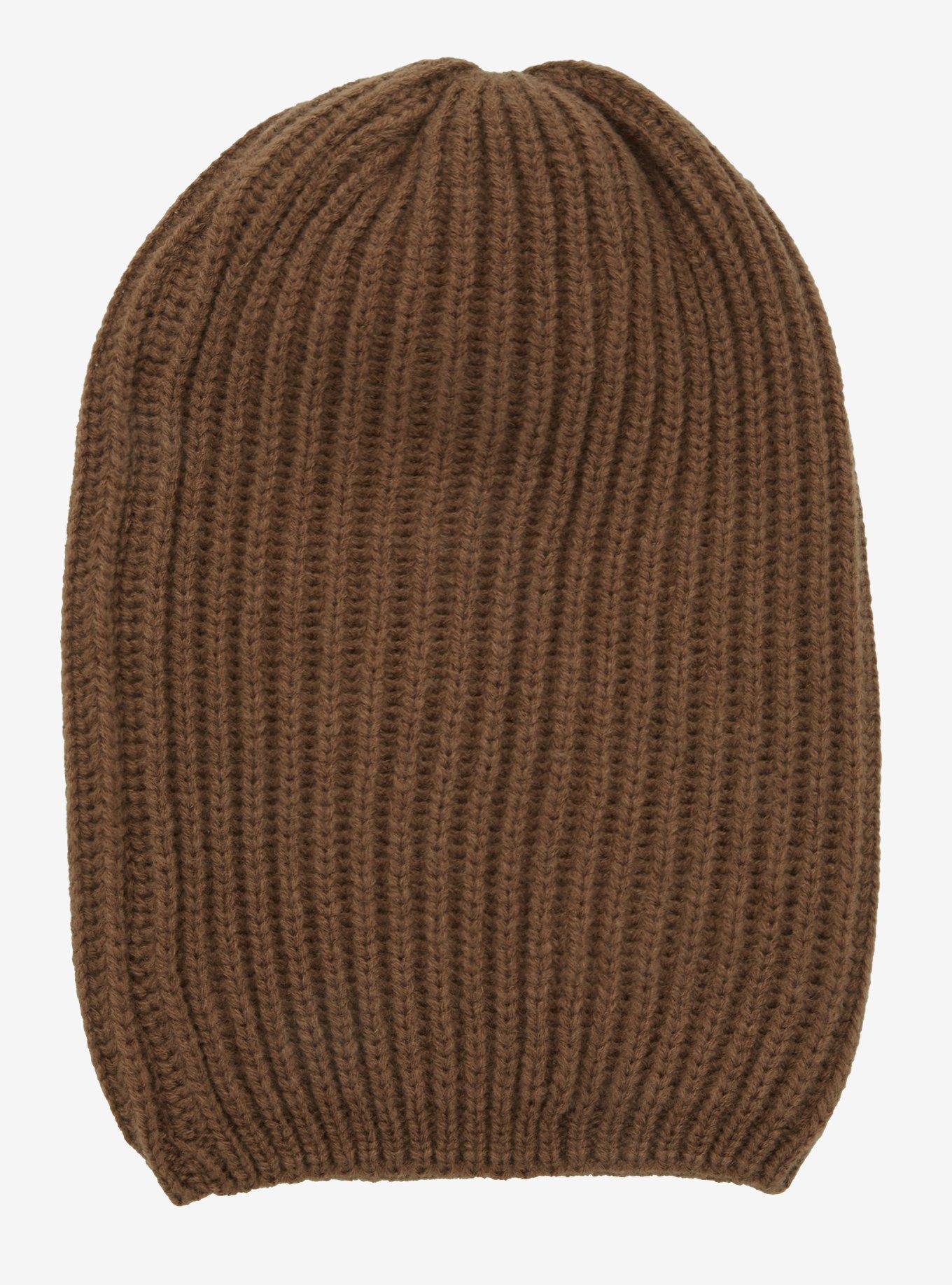Brown Ribbed Slouch Beanie | Hot Topic