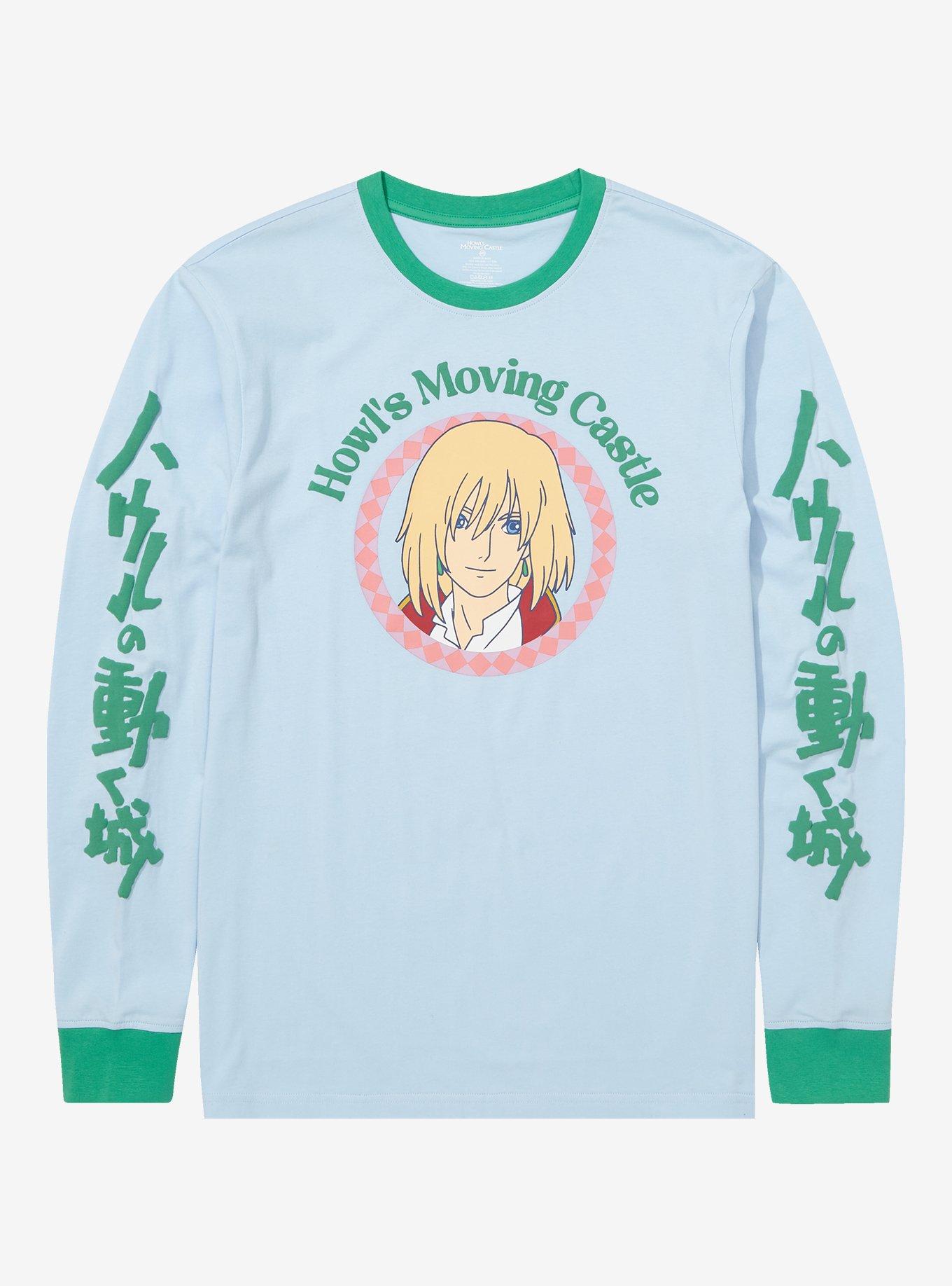 Studio Ghibli Howl's Moving Castle Circular Howl Portrait Long Sleeve T ...