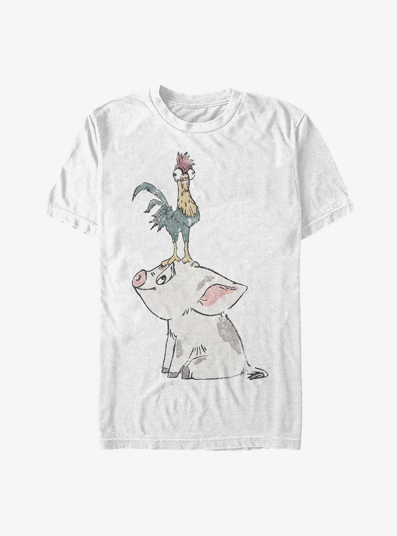 Disney Moana Pua and Hei Hei T-Shirt - WHITE | BoxLunch