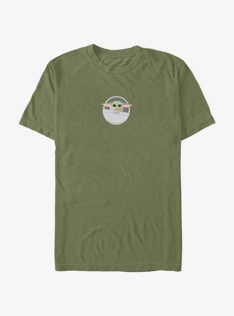Star Wars The Mandalorian Grogu Circle Badge T-Shirt - GREEN | BoxLunch