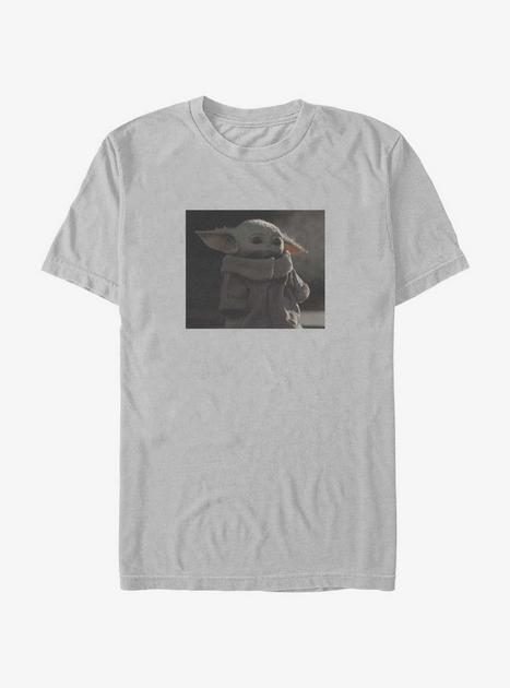 Star Wars The Mandalorian Sad Grogu Screenshot T-Shirt - SILVER | BoxLunch