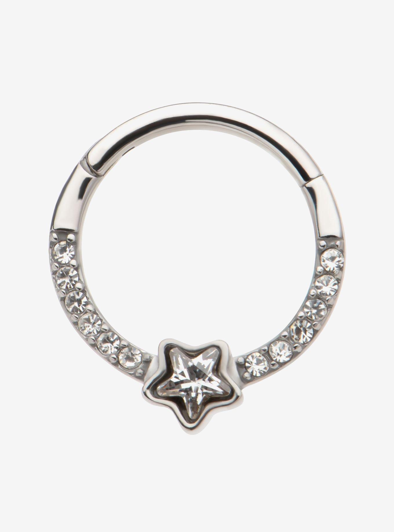16G Steel Star Gem Hinged Clicker | Hot Topic
