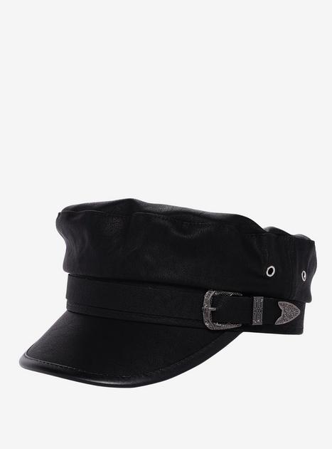 Black Western Buckle Cabbie Hat | Hot Topic
