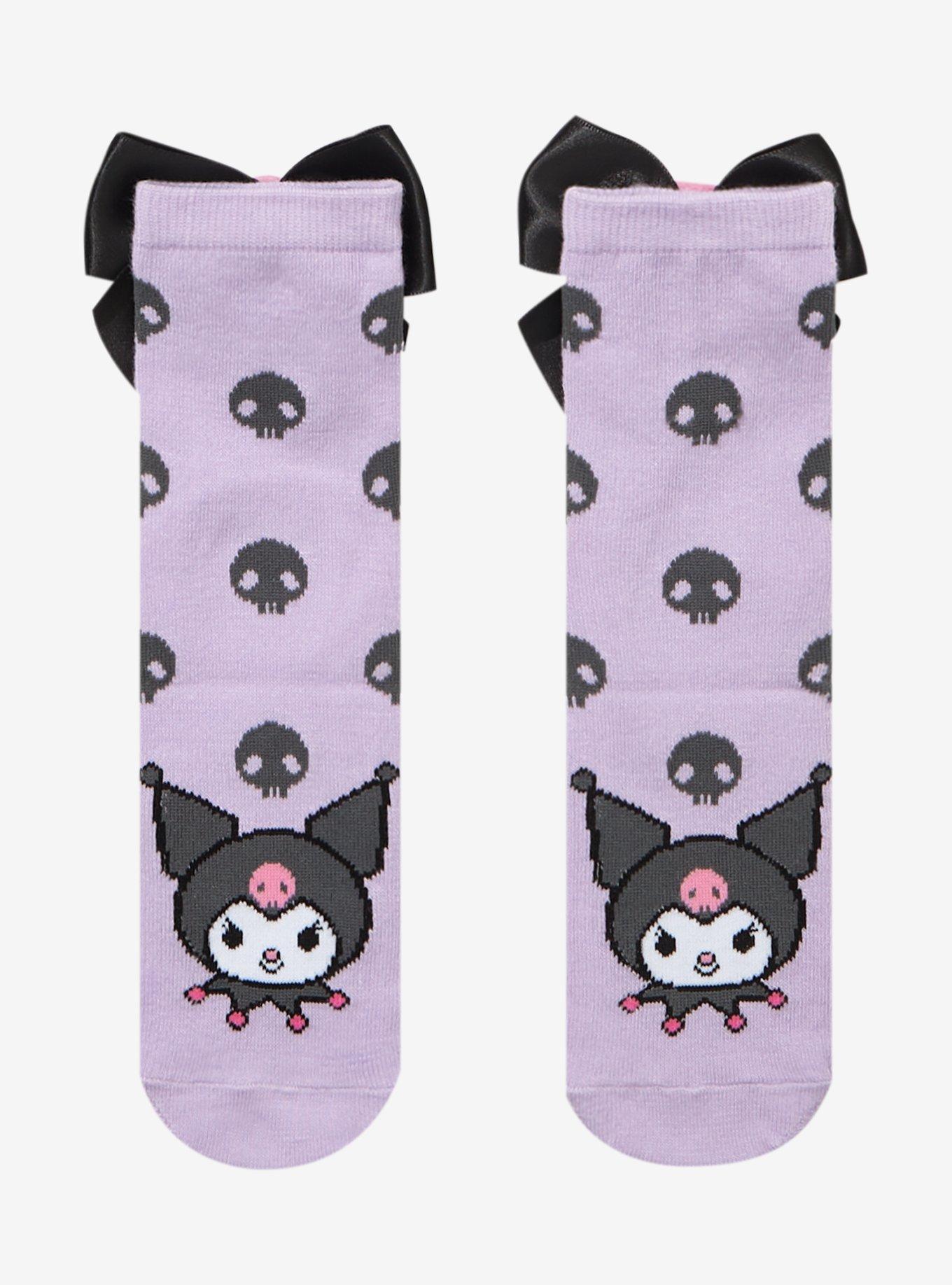 Kuromi Skull Bow Ankle Socks | Hot Topic