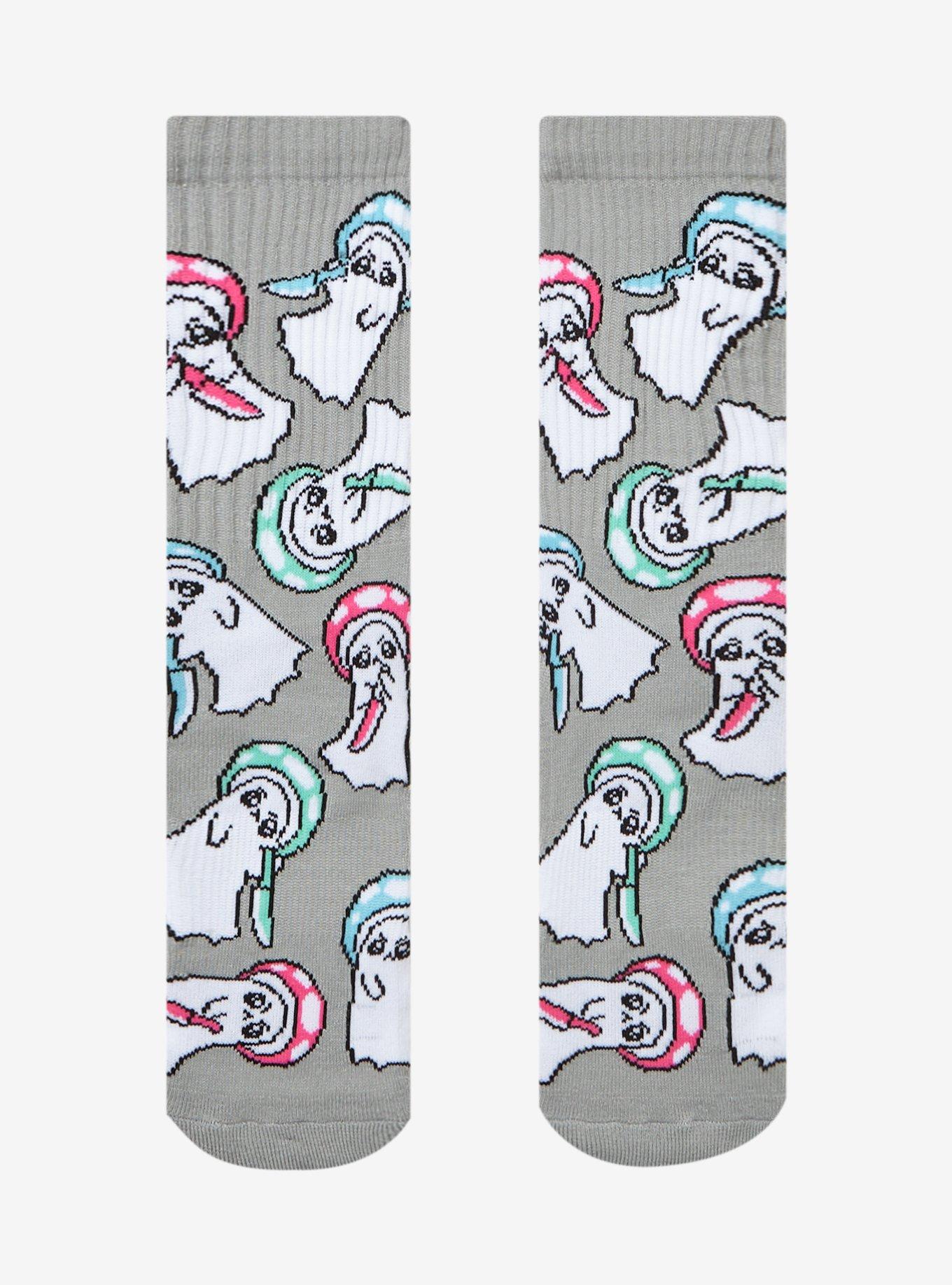 Ghost Mushrooms With Knives Crew Socks | Hot Topic