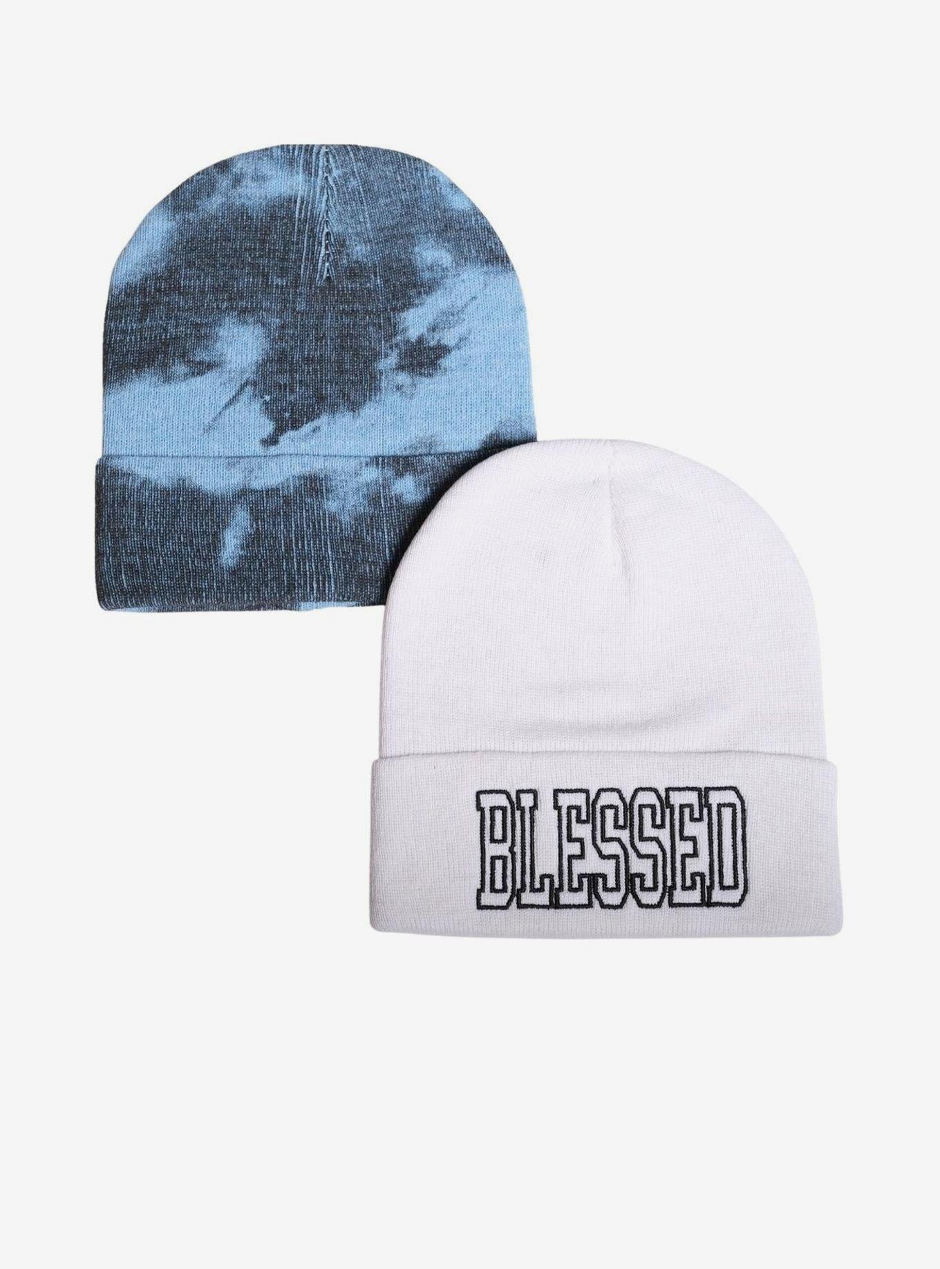 Blue Blessed Tie Dye Beanie 2 Pack | Hot Topic