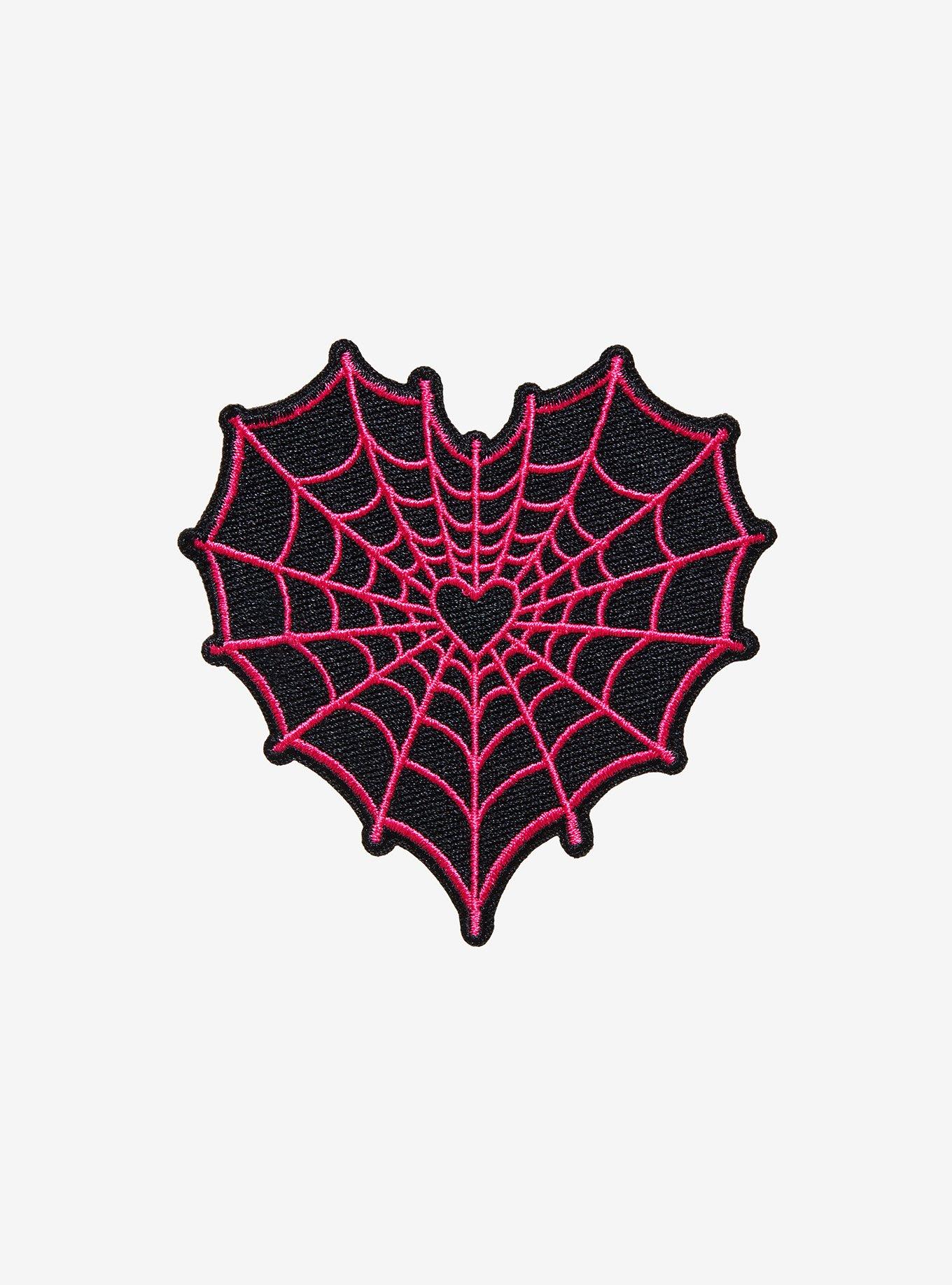 Pink Heart Spiderweb Patch | Hot Topic