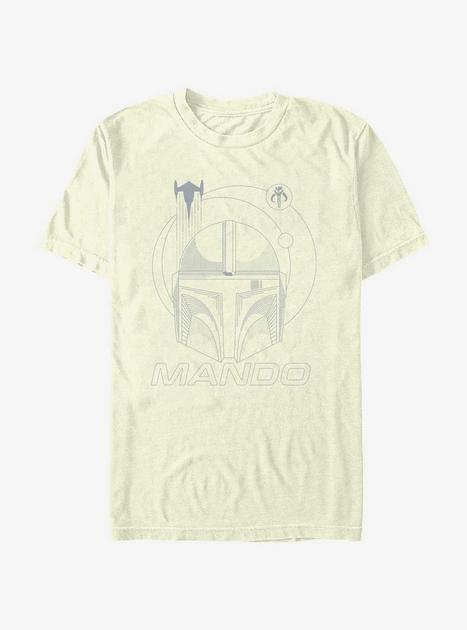 Star Wars The Mandalorian Mando Line Art T-Shirt - BEIGETAN | Hot Topic